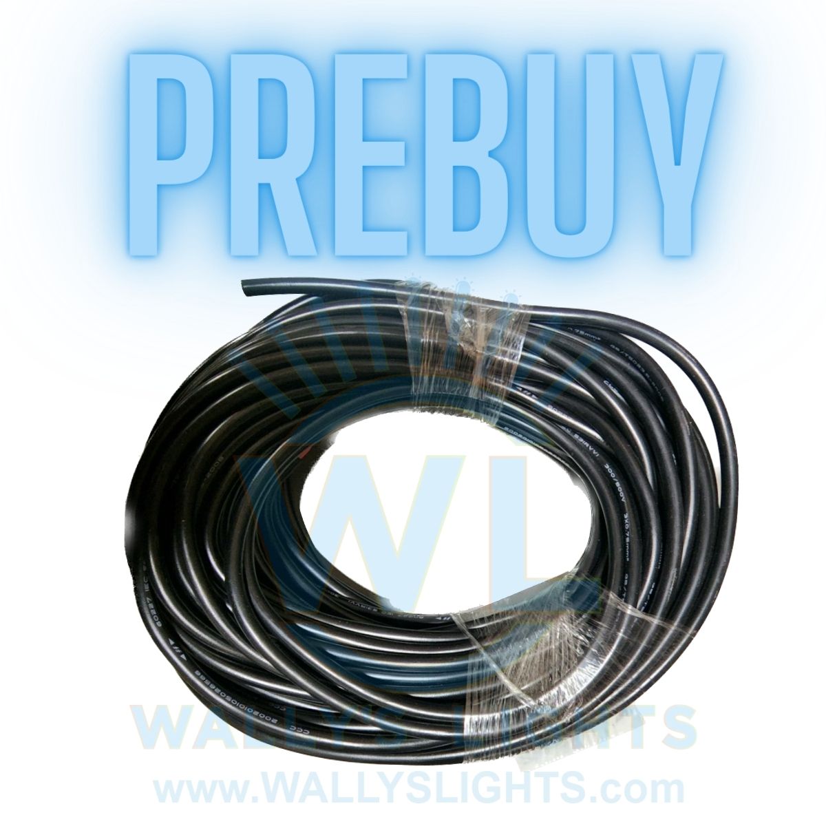 No Wait Prebuy Add On 100’ 3 Core Round Wire – Wally's Lights LLC