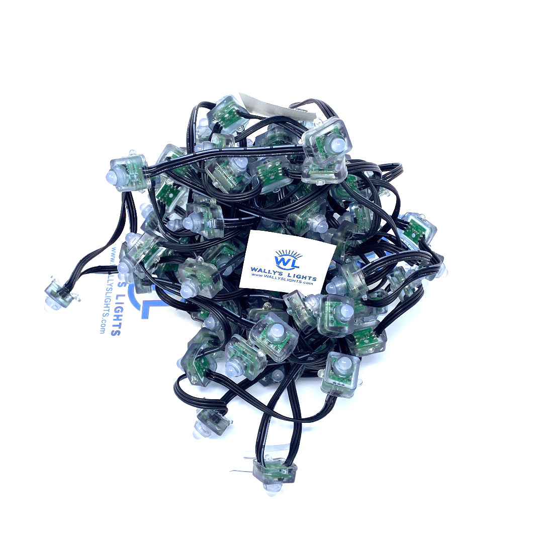 12v WS2811 Resistor Pixel 100ct ~4" Spacing String Square Node Black W ...